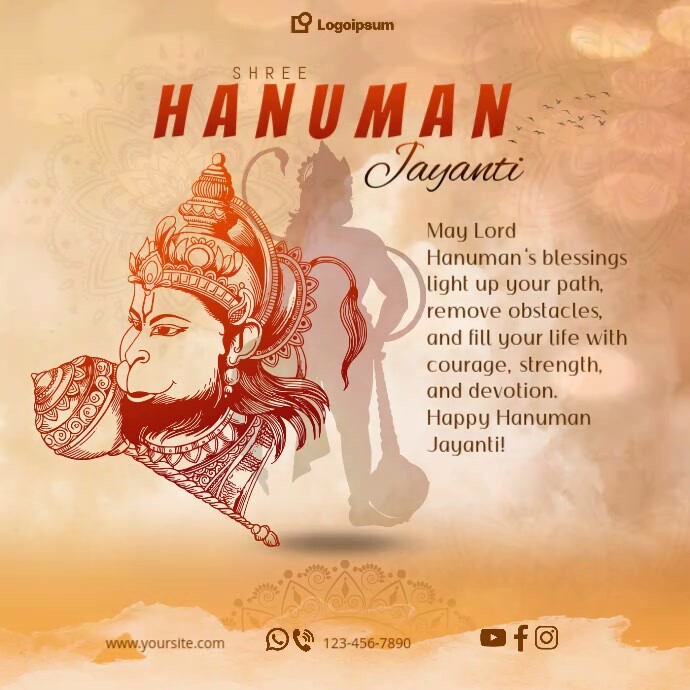 Plantilla de Brown Illustrative Hanuman Jayanti Instagram Post ...