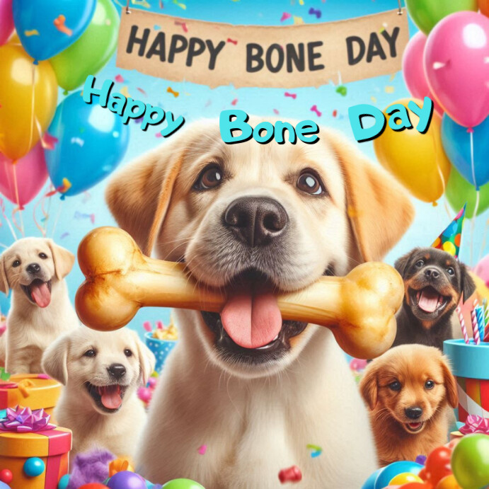 Brown Illustrative Happy Bone Day Instagram Post Template | PosterMyWall
