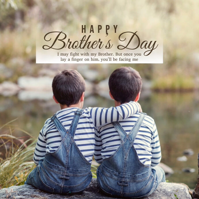 Brown Illustrative Happy Brother's Day Instag Template | PosterMyWall