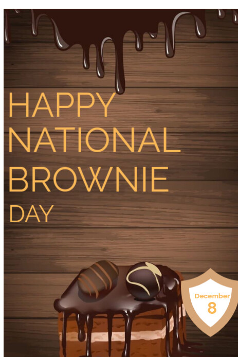 Brown Illustrative Happy National Brownie Day Pinterest Graphic ...