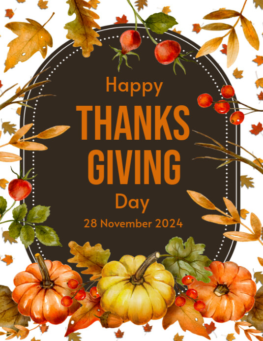 Copy of Brown Illustrative Happy Thanksgiving Day 2024 Flyer (us Letter ...