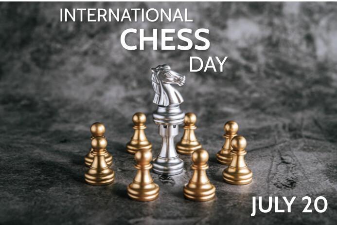Brown Illustrative International Chess Day P Template | PosterMyWall