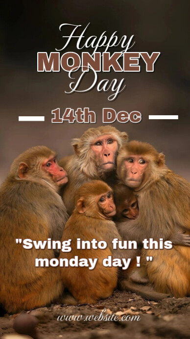 Brown Illustrative Monkey Day Instagram Story Template | PosterMyWall