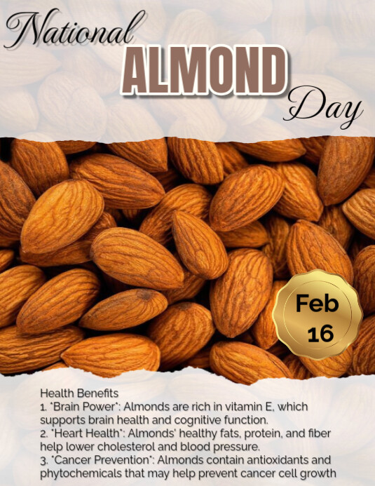 Brown Illustrative National Almond Day Celebration Flyer Flyer (us ...
