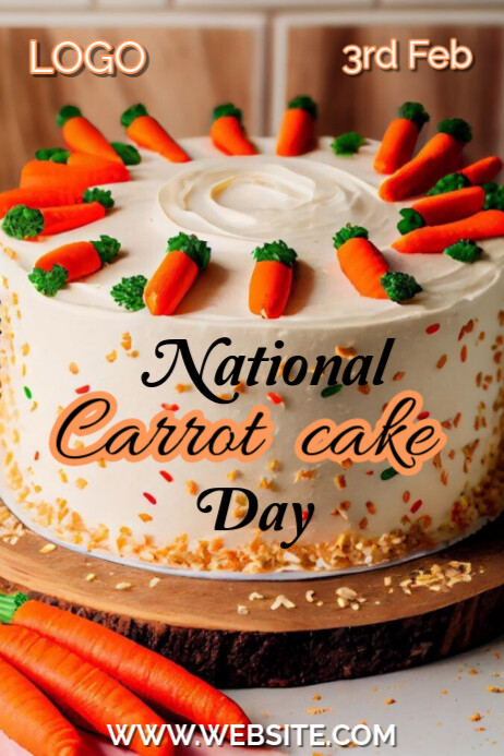 Brown Illustrative National Carrot Cake Day Design Poster Template ...
