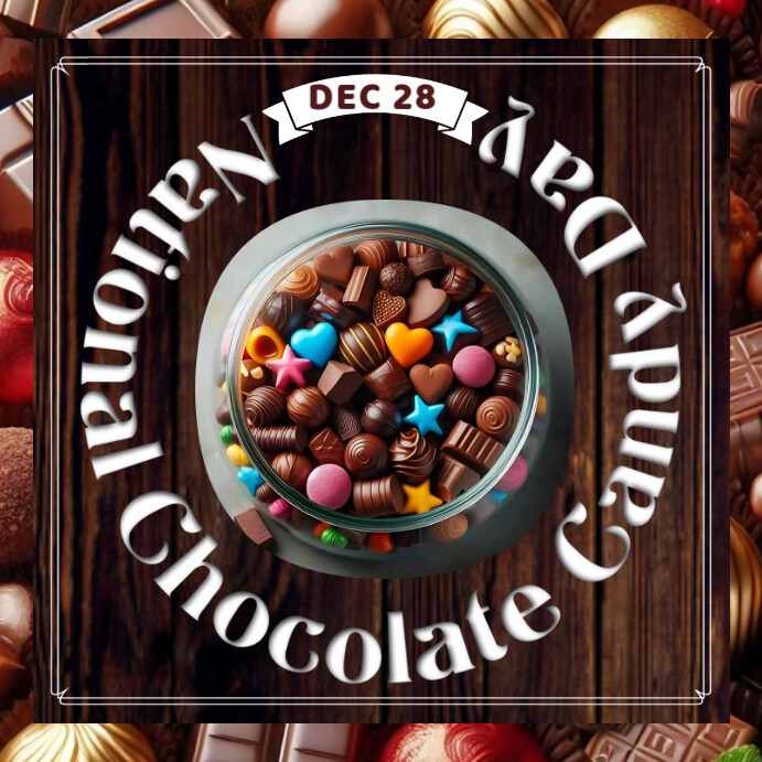 Brown Illustrative National Chocolate Candy Day Instagram Post Template ...