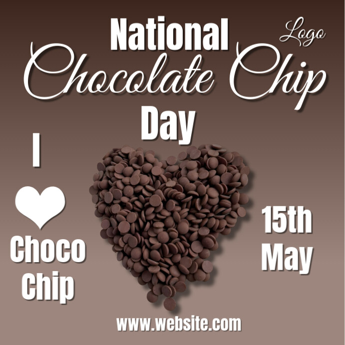 Brown Illustrative National Chocolate Chip Day Instagram Post Template ...
