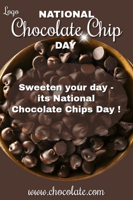 Plantilla de Brown Illustrative National Chocolate Chip Day Poster ...