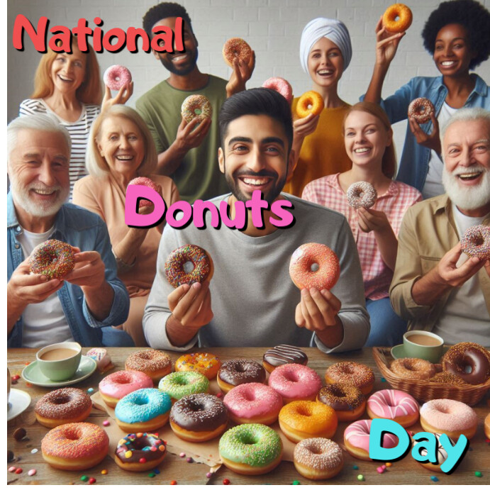 Brown Illustrative National Donuts Day Instagram Post Template ...