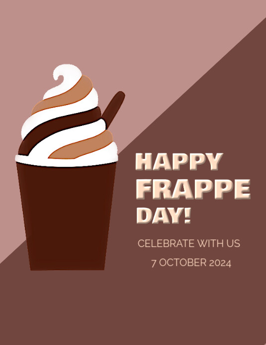 Brown Illustrative National Frappe Day Flyer (us Letter) Template ...
