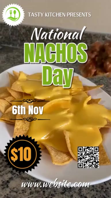 Brown Illustrative National Nachos Day Instagram Reel Template ...