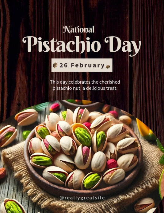 Brown Illustrative National Pistachio Day Flyer (us Letter) Template ...