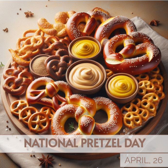 Brown Illustrative National Pretzel Day Instagram Post Template ...