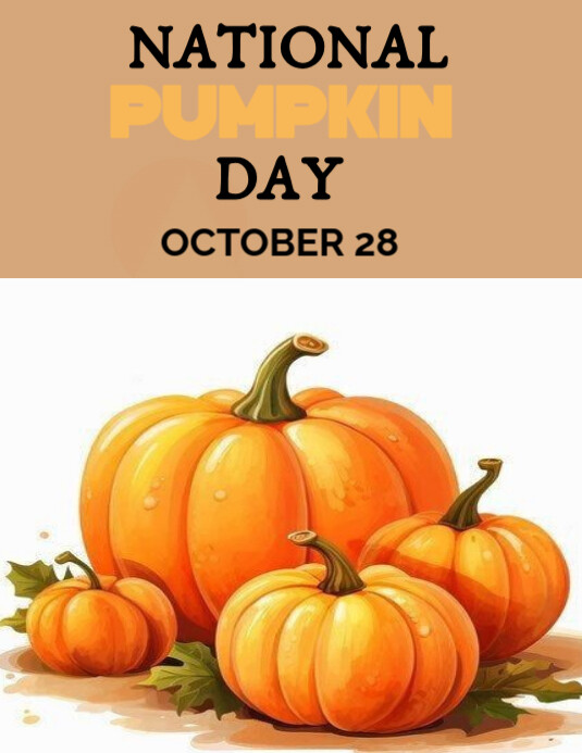 Brown Illustrative National Pumpkin Day Template Flyer (us Letter ...