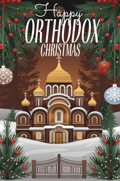 Copy of Brown Illustrative Orthodox Christmas Poster Template ...