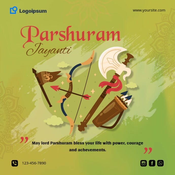 Brown Illustrative Parshuram Jayanti Template Instagram Post | PosterMyWall