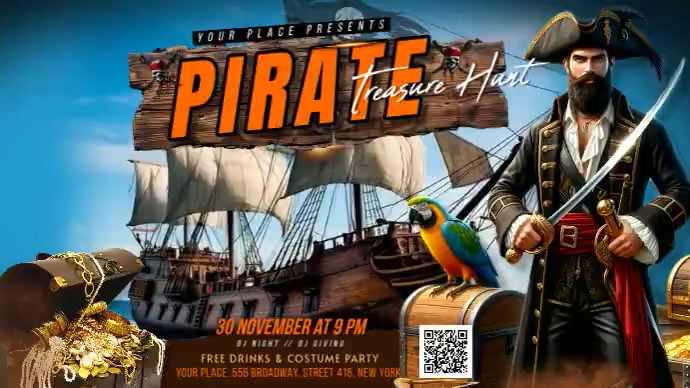 Modèle Pirate Party | PosterMyWall