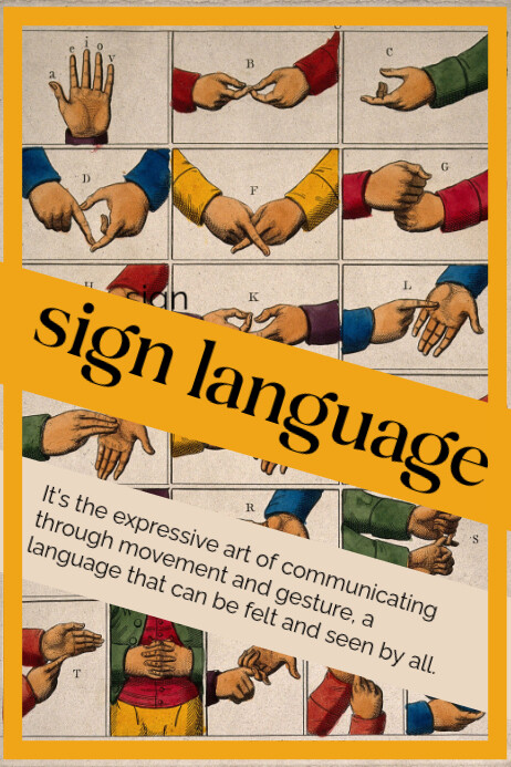 Copy of Brown Illustrative Sign Language Day Poster | PosterMyWall