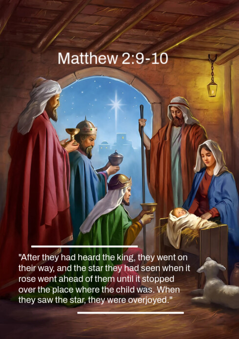 Brown Illustrative The Three Wise Men A3 Templat | PosterMyWall