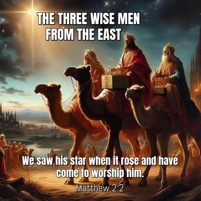 Brown Illustrative The Three Wise Men From The East Instagram Post Template | PosterMyWall