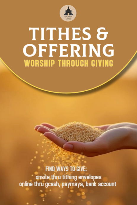 Copy of Brown Illustrative Tithes And Offering Banner 4' × 6 ...