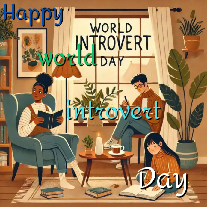 Copy of Brown Illustrative World Introvert Day Instagram Post ...