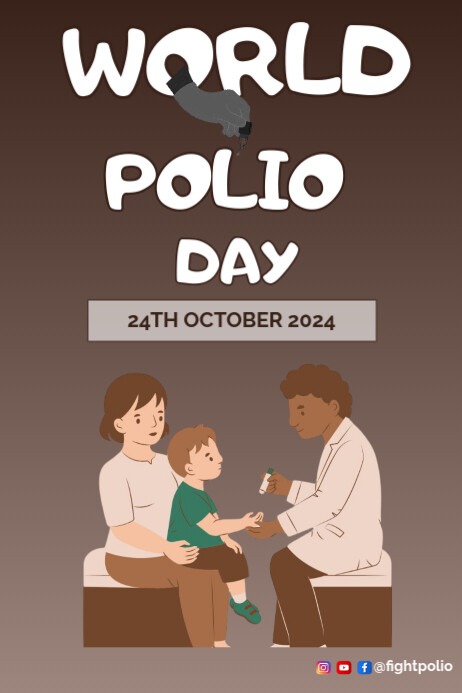 Brown Illustrative World Polio Day Poster Templat | PosterMyWall