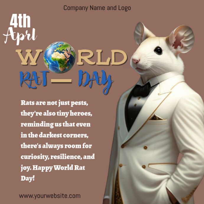 Copy of Brown Illustrative World Rat Day Template Instagram Post ...