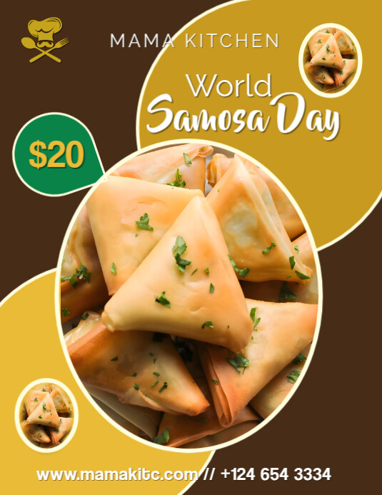 Brown Illustrative World Samosa Day Flyer (us Letter) Template ...