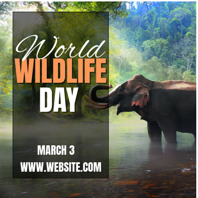 Brown Illustrative World Wildlife Day Instagram Post Template ...