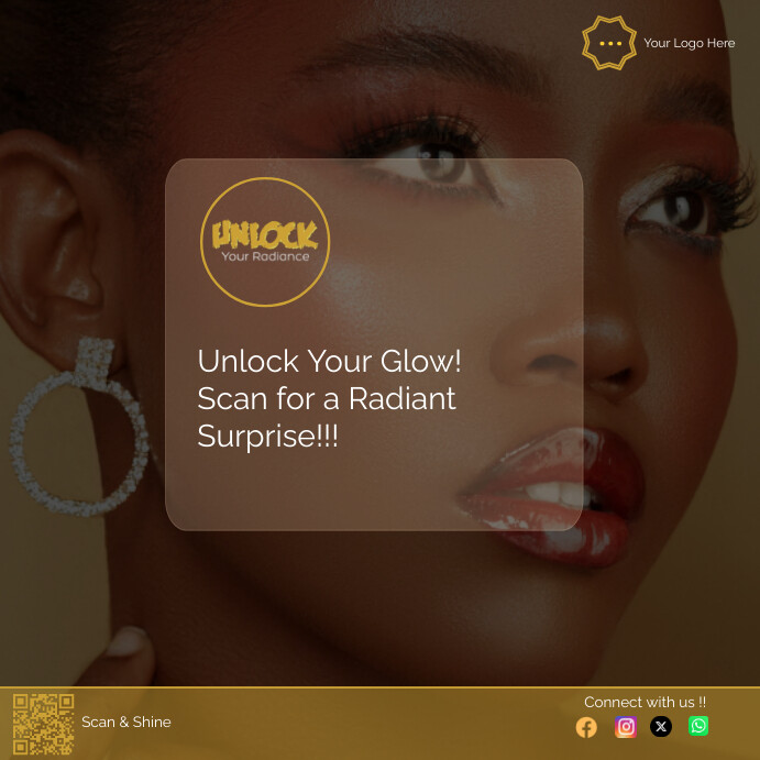 Brown Instant Glow Up Instagram Post Template | PosterMyWall
