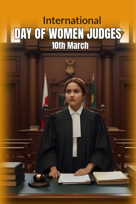 Plantilla de Brown International Day Of Women Judges Poster | PosterMyWall