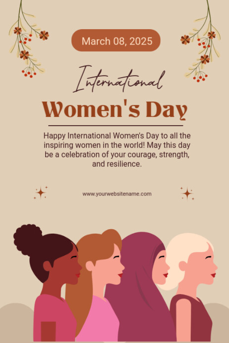 Brown International Women's Day Poster Template | PosterMyWall