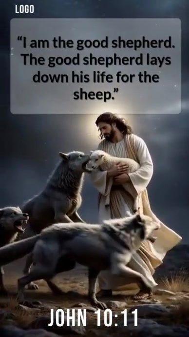 Brown Jesus The Good Shepherd Bible Verse Video John 10 11 Christian ...