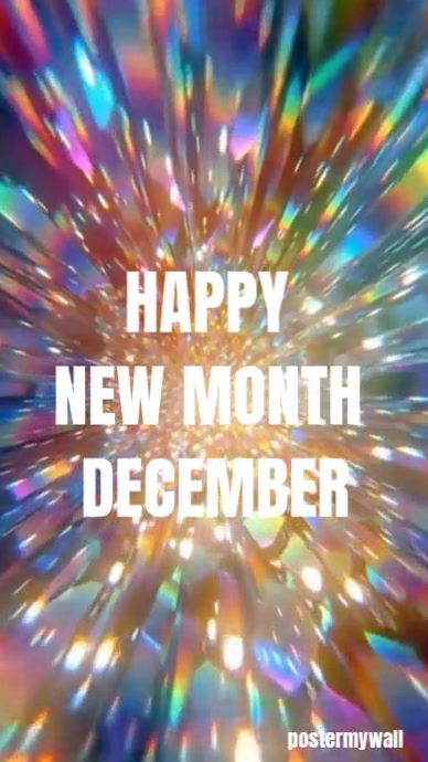 Brown Joyful Sparkling Happy New Month December Animation Digital ...