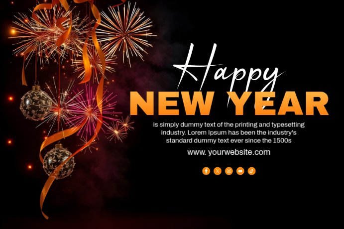 Plantilla de Brown Joyful 2026 New Year Flag | PosterMyWall