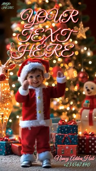 Brown Joyful Adorable Baby Santa Dancing To Christmas Cheer Digital ...