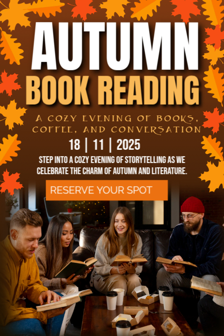 Copy of Brown Joyful Autumn Book Reading Poster | PosterMyWall