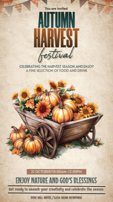 Brown Joyful Autumn Instagram Story Template | PosterMyWall