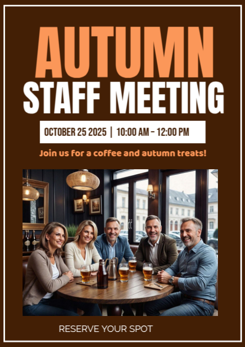 Copy of Brown Joyful Autumn Staff Meeting A1 | PosterMyWall