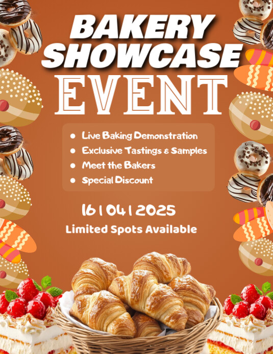 Copy of Brown Joyful Bakery Showcase Event Flyer (us Letter) | PosterMyWall