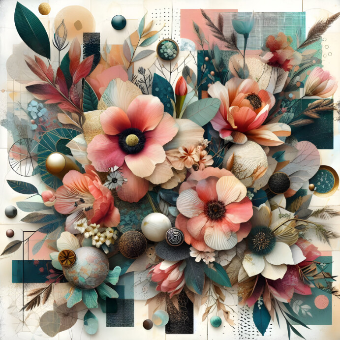 Brown Joyful Beautiful Floral Inspirations In Template | PosterMyWall