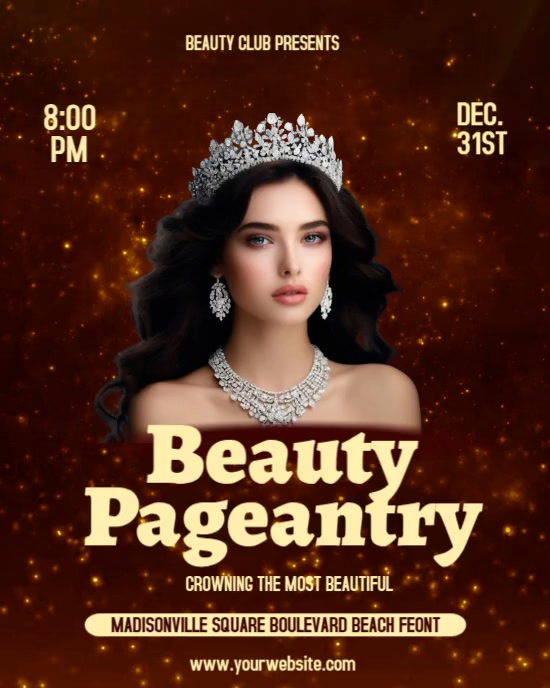 Modèle Brown Joyful Beauty Pageant Flyer Instagram Portrait | PosterMyWall