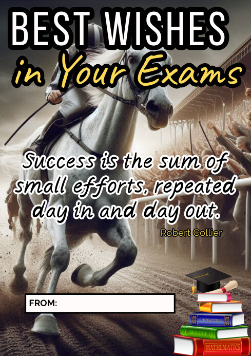 Plantilla de Brown Joyful Best Wishes Exams Card Template | PosterMyWall