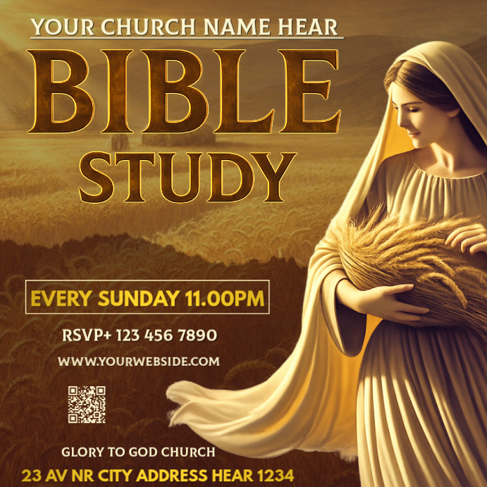 Plantilla de Brown Joyful Bible Study Instagram Post | PosterMyWall