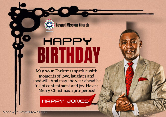 Brown Joyful Birthday A2 Template | PosterMyWall