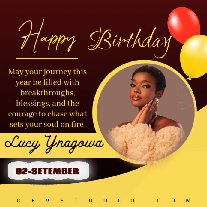 Brown Joyful Birthday Card Logo Template | PosterMyWall