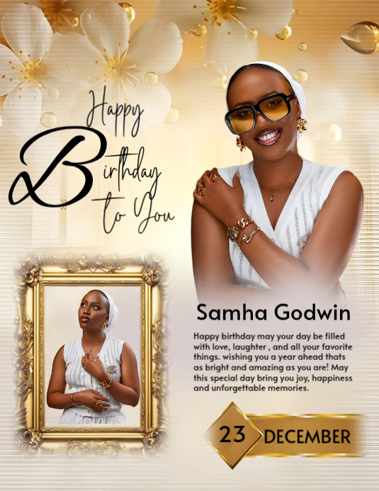 Kopie van Brown Joyful Birthday Flyer Design Template Flyer (us Letter ...