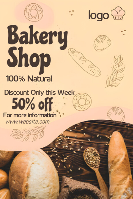 Copy of Brown Joyful Bread Discount Flyer Poster | PosterMyWall