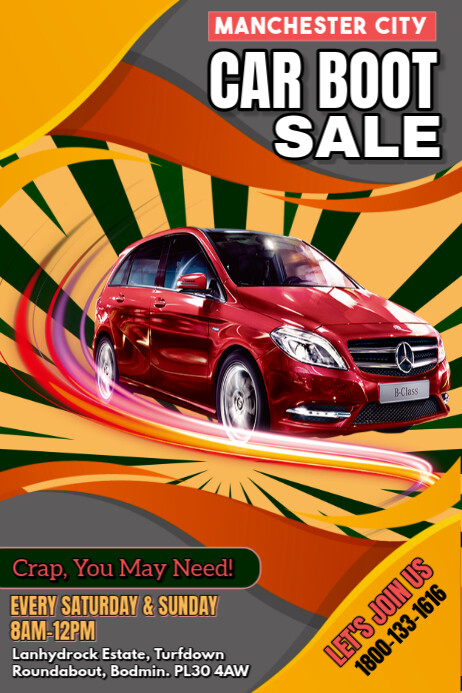 Copy of Brown Joyful Car Boot Sale Poster | PosterMyWall